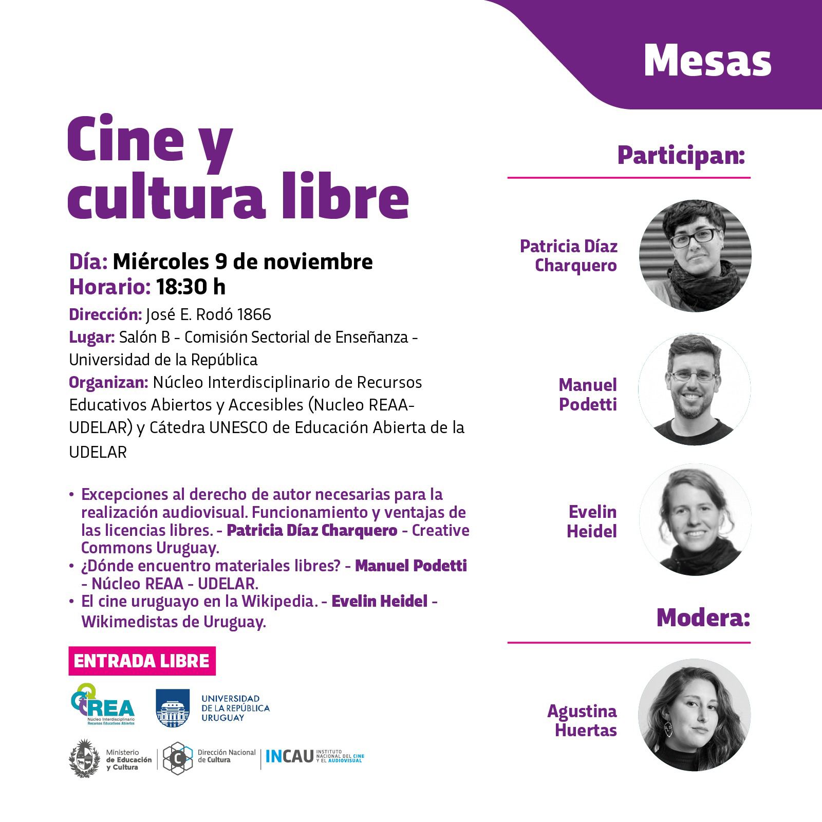 Mesa | Cine y cultura libre | Ministerio de Educación y Cultura